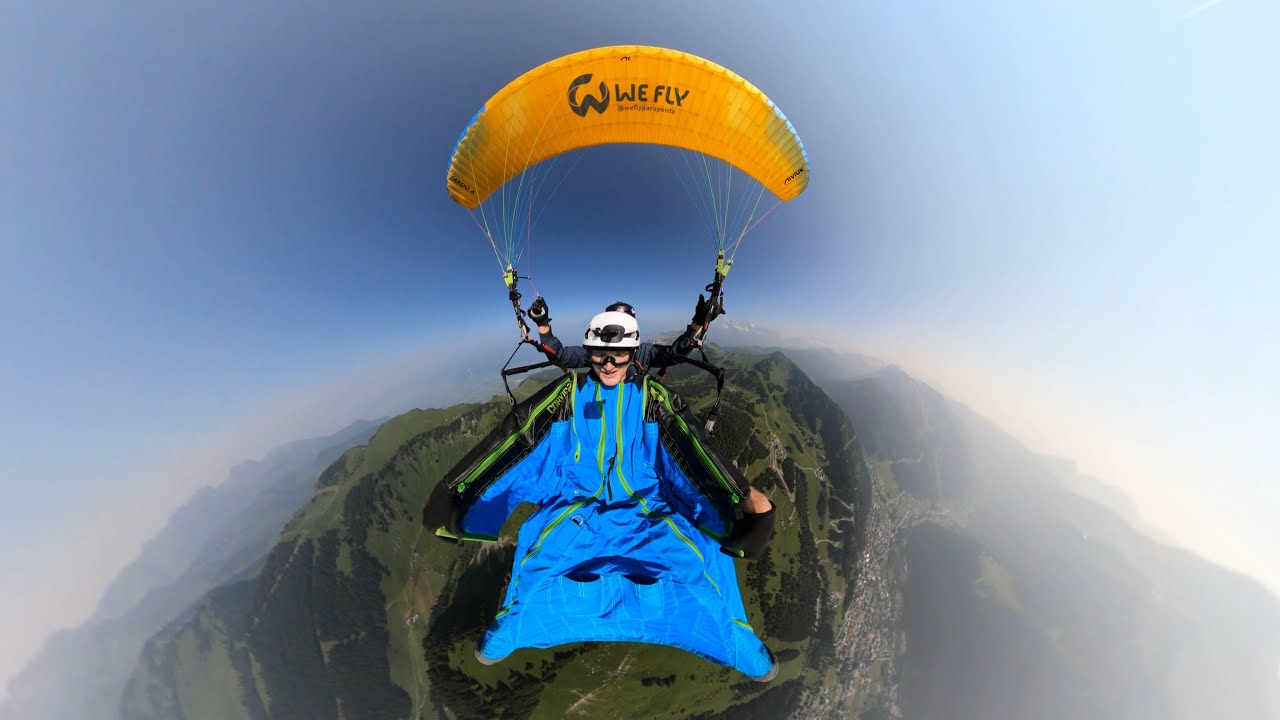Paraglide Wingsuit BASE jump | Immersive 360 VR - YouTube