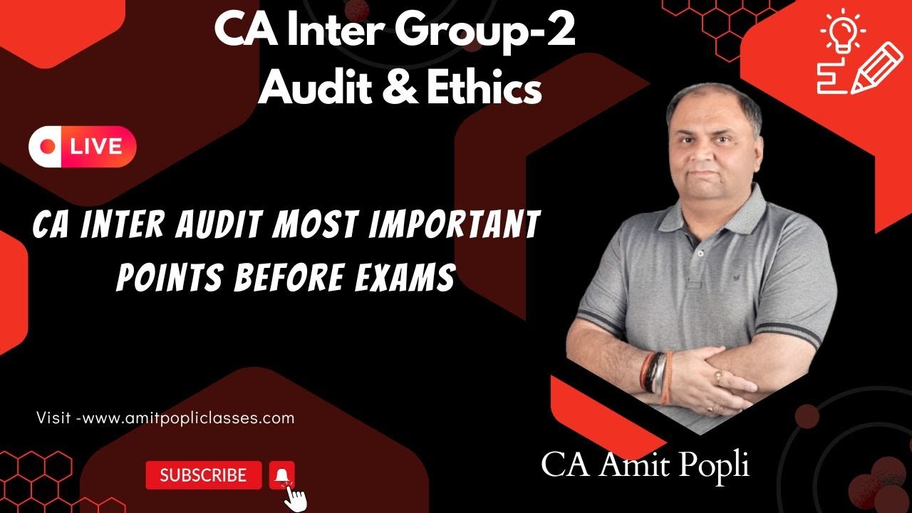 CA Inter Audit Most Important Points before Exams || By CA Amit Popli ...
