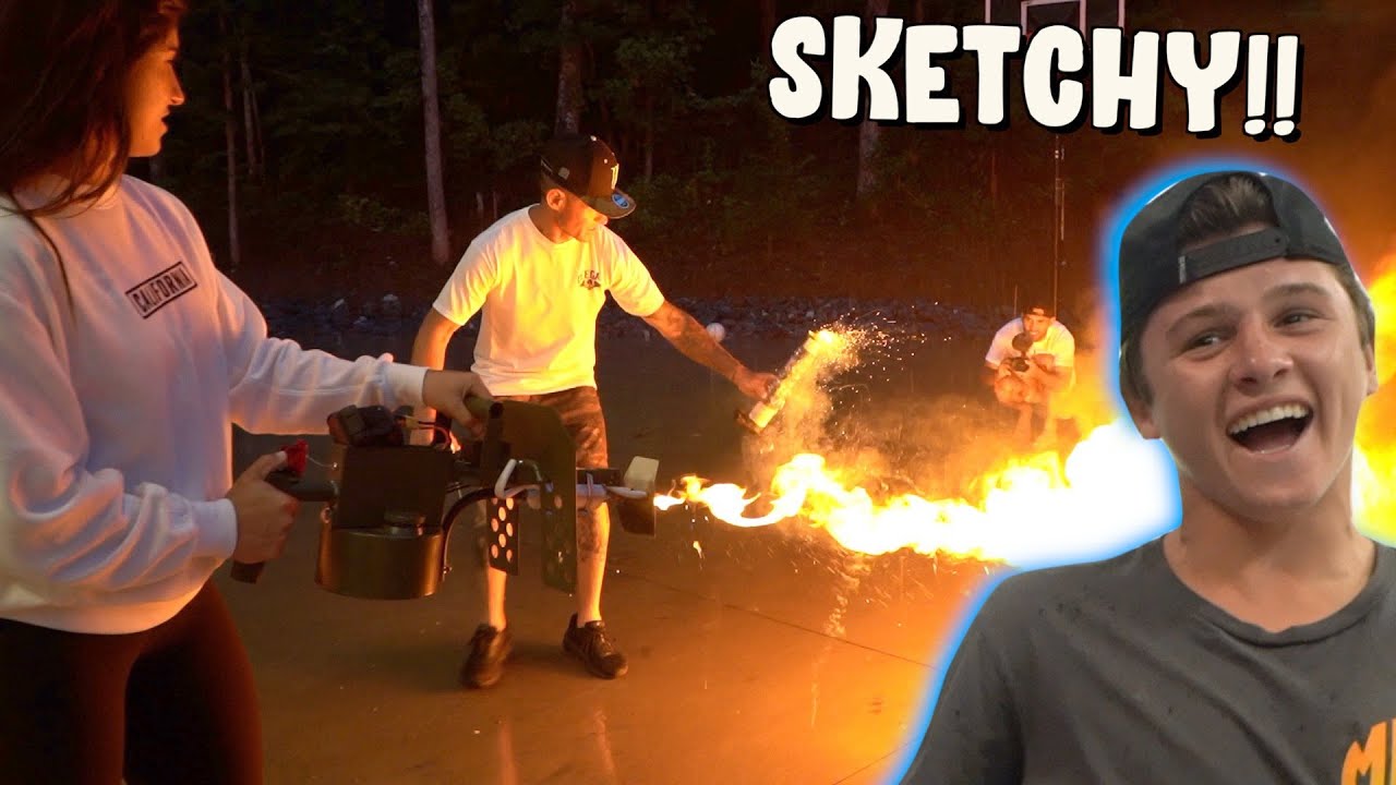 Using a FLAME THROWER to light Fireworks!! - YouTube