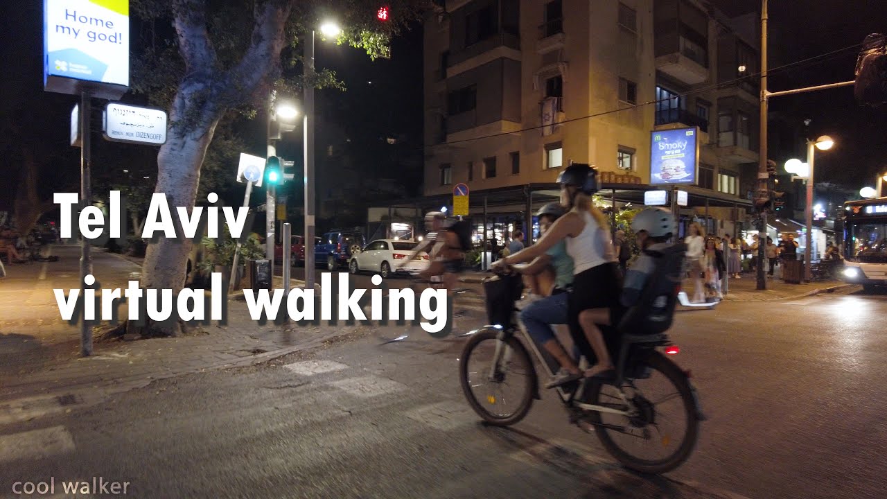 Tel Aviv center, Wonderful Evening walk • 4K virtual walking - YouTube
