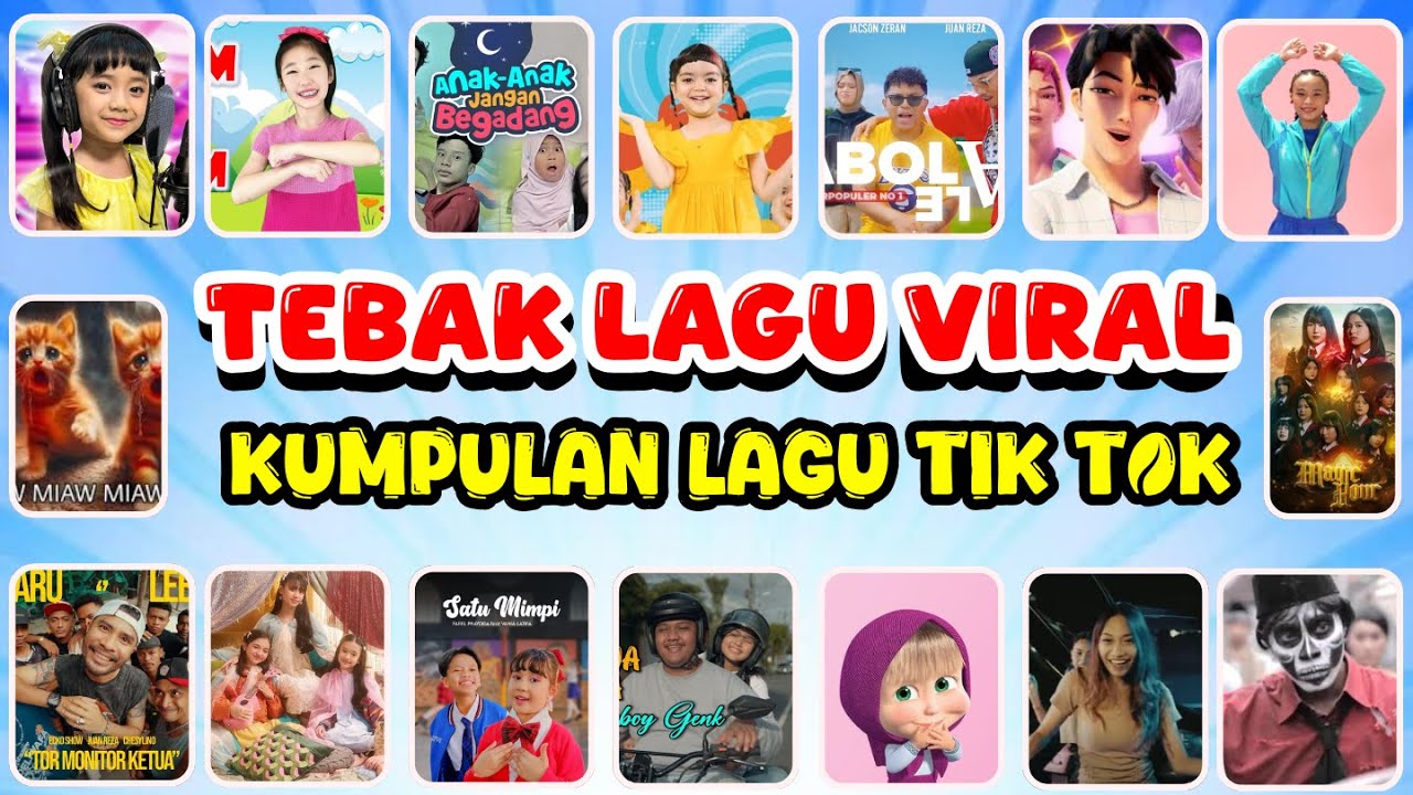 TEBAK JUDUL VIRAL, KUMPULAN LAGU TIK TOK⁉️😍A Ram Sam Sam, Senam Anak ...