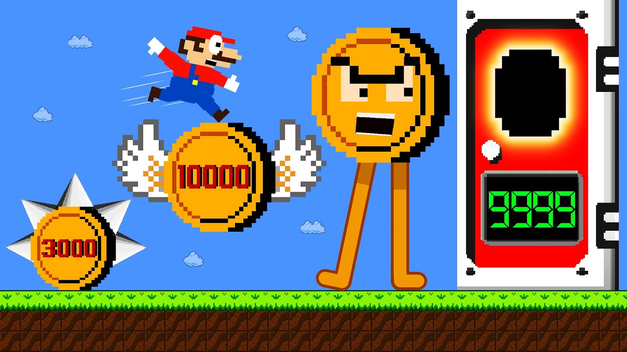 Mario Escape and The Giant Coin Doors Maze | Game Animation - YouTube