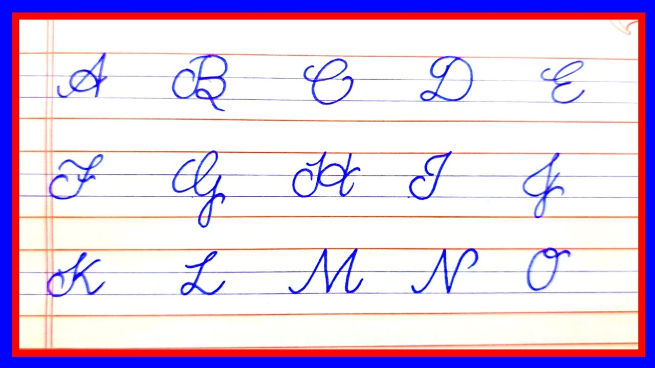 How to write English Capital letters | Cursive handwriting |Capital ...