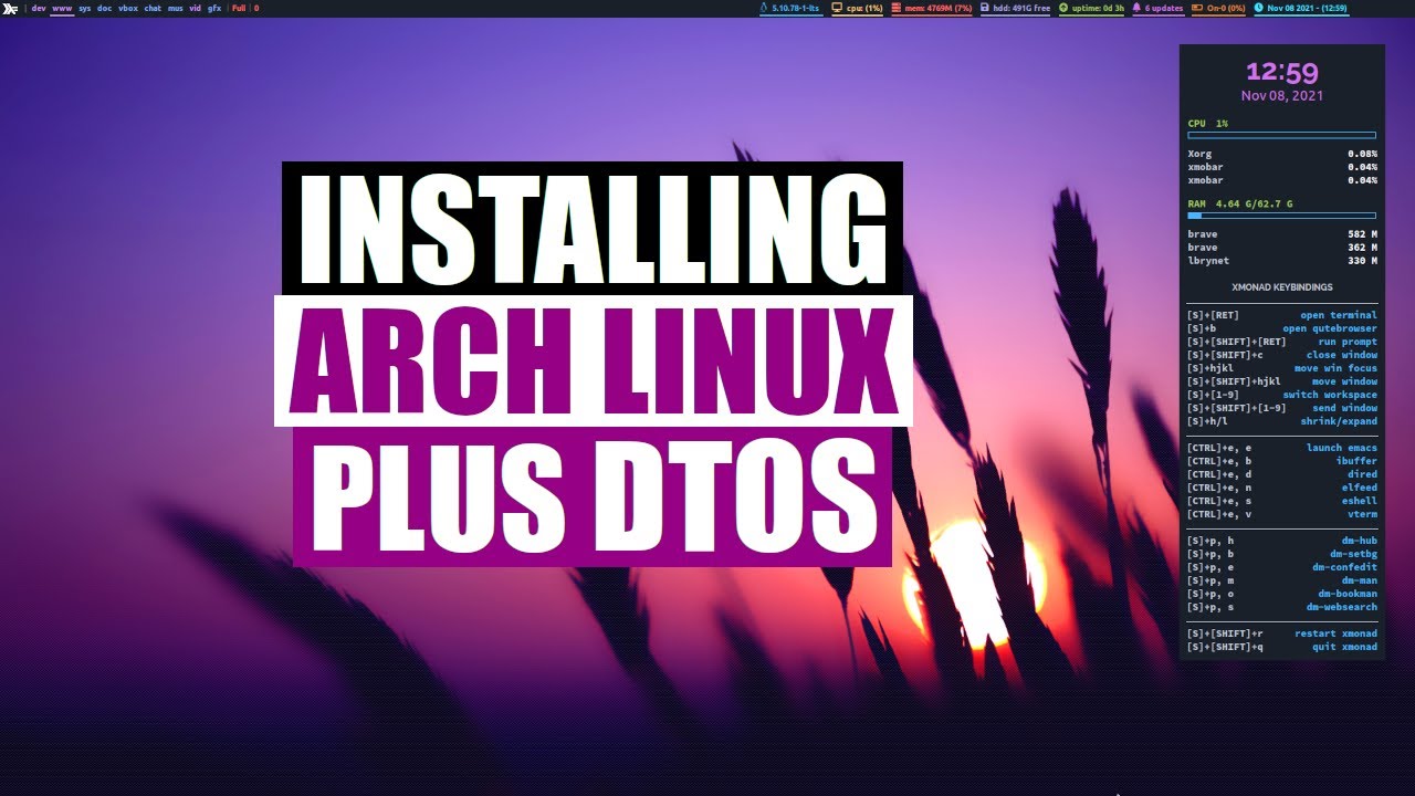 Installing Arch Linux Plus DTOS - YouTube