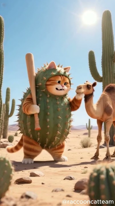 this time hunting in the desert #orangecat #raccoon #aicat #aianimation #catlovers #funnycats ...