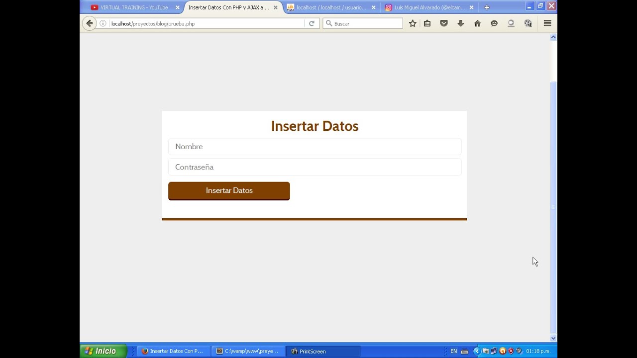 Tutoriales Php Y Mysql Insertar Datos Con Php Y Ajax A Mysql Youtube 9716