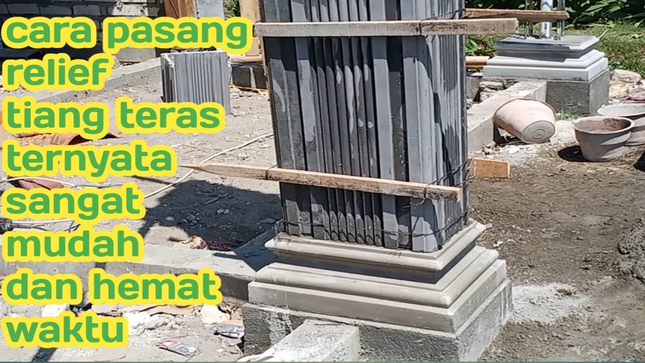 Cara pasang relief tiang teras vidio part 2 - YouTube