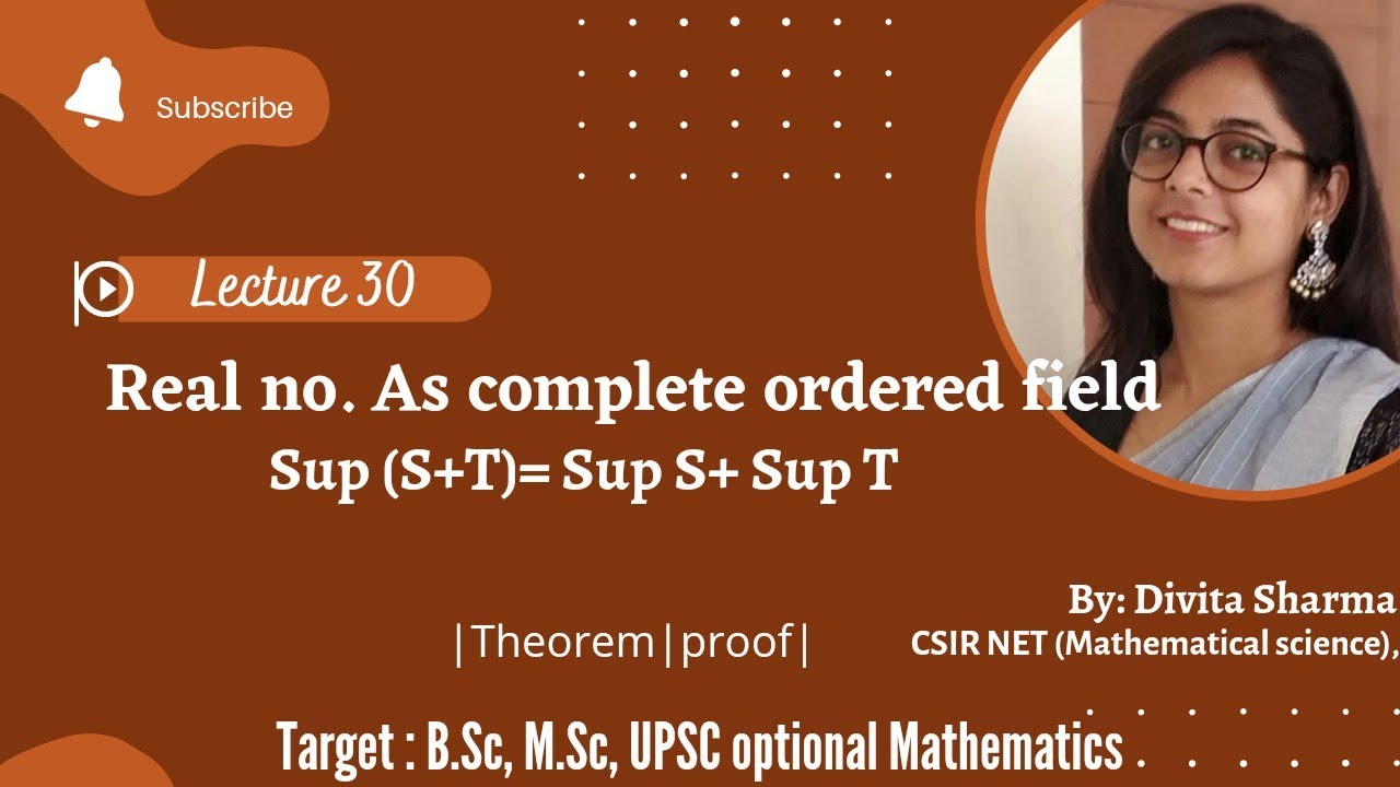 Sup(S+T) = Sup S + Sup T |proof| |property of supremum |BSc3rdyr|UPSC ...