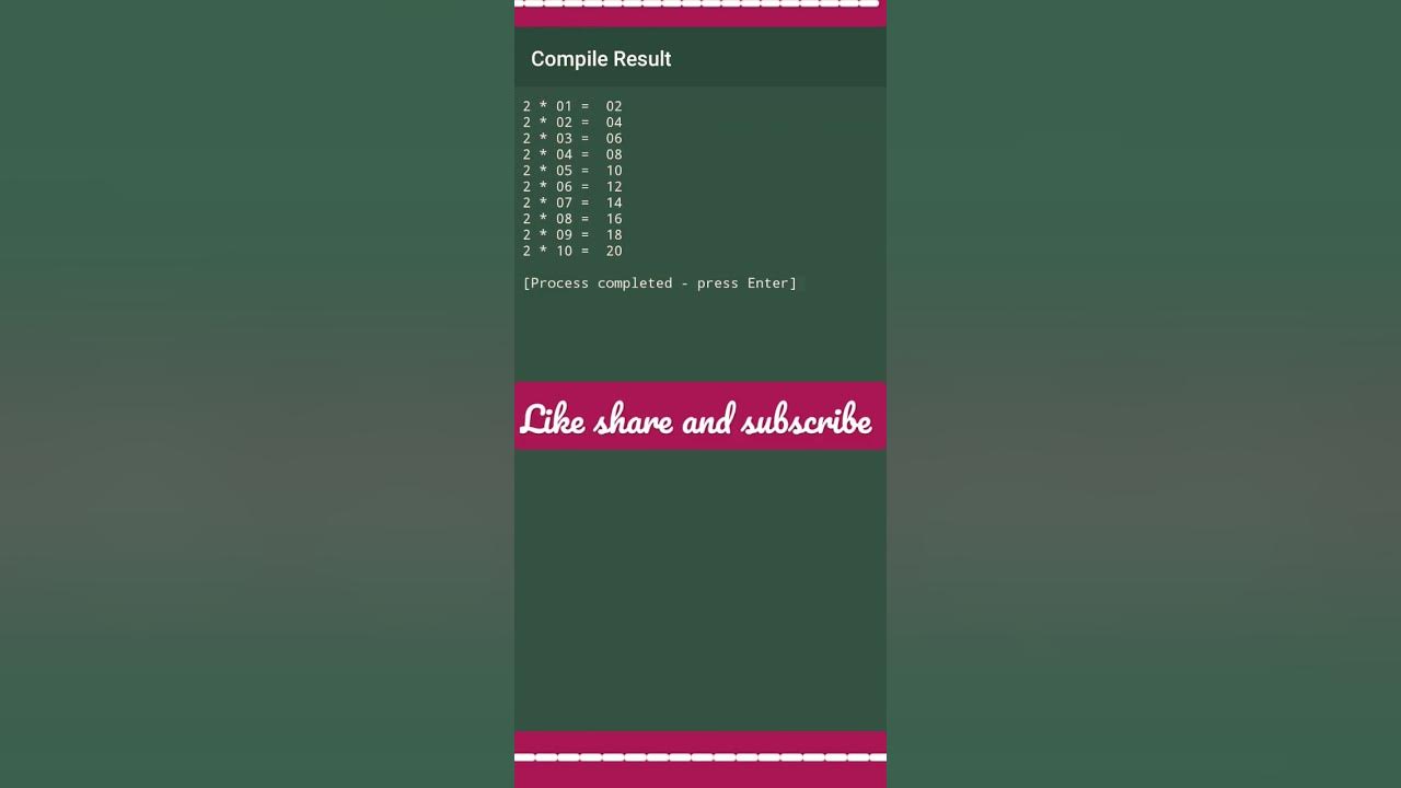 Wap Print Number 2 Multiplication Table With C Language Coding Short Coding Youtubeshorts