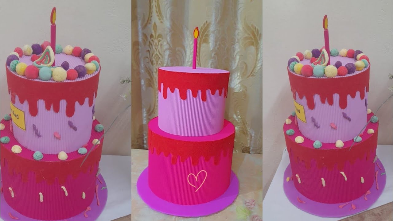 Paper craft ideas / DIY Birthday cake / How to make cake with paper # ...