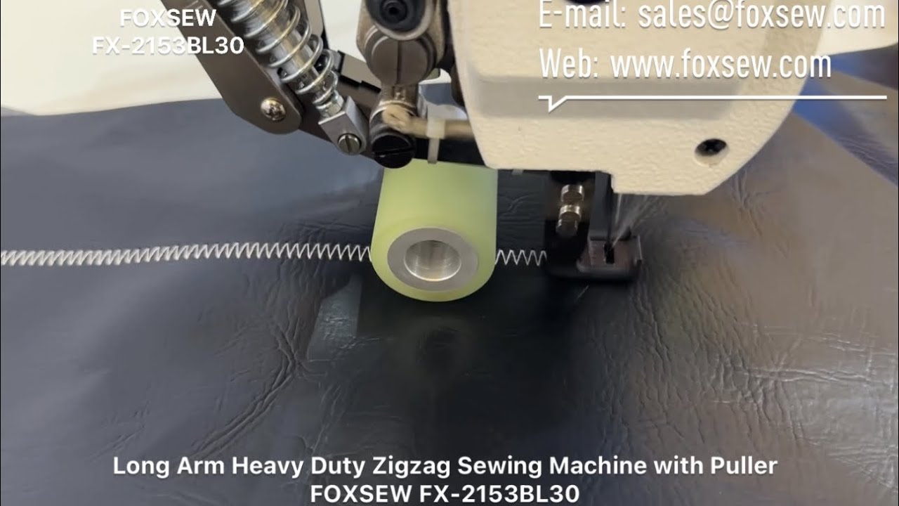 Long Arm Heavy Duty Zigzag Sewing Machine with Puller - YouTube