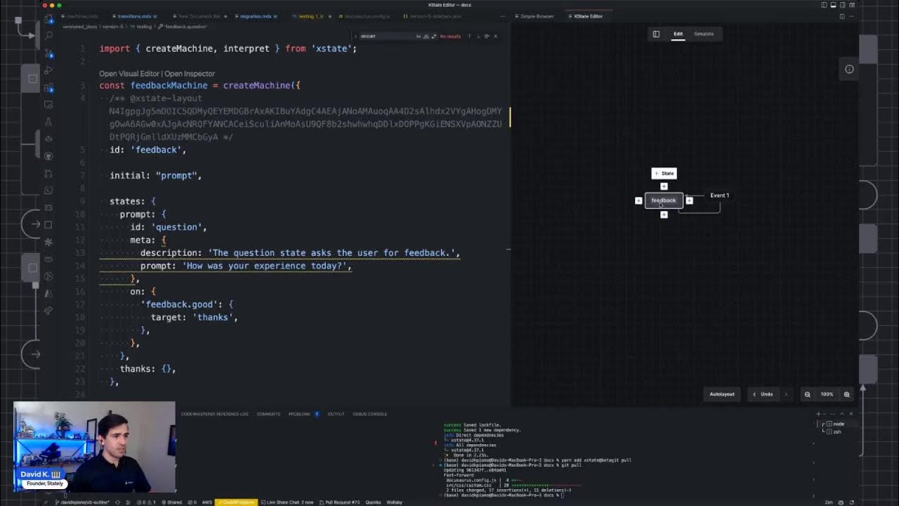 Stately Stream: Working on XState v5 docs - YouTube