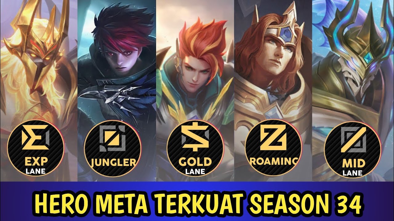 25 Hero Meta Terbaik Solo Rank Awal Season 34 Sampai Immortal - YouTube