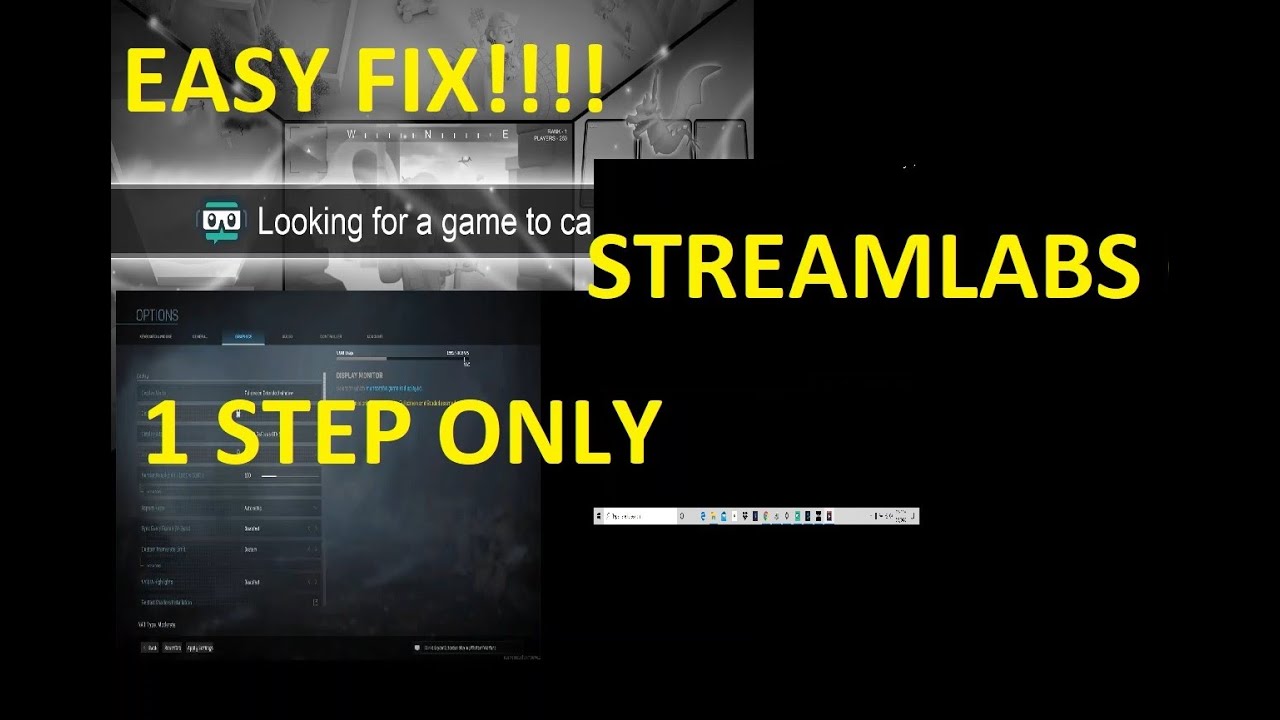 Streamlabs OBS Game Record Size Problem/Black Screen EASY FIX(Call of ...
