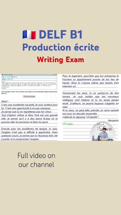 DELF B1 Production écrite | French Writing Exam Sample #lettre #delfb1 ...