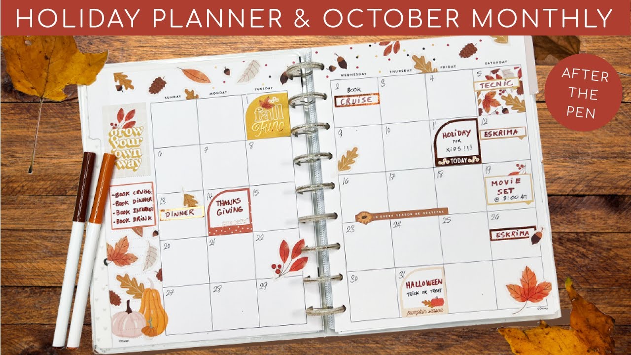 Plan with Me - Holiday Planner & October Monthly Spread | Happy Planner ...