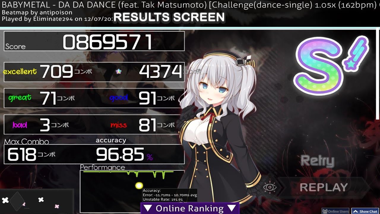 osu!mania - DA DA DANCE 1.05x 96.85% - YouTube