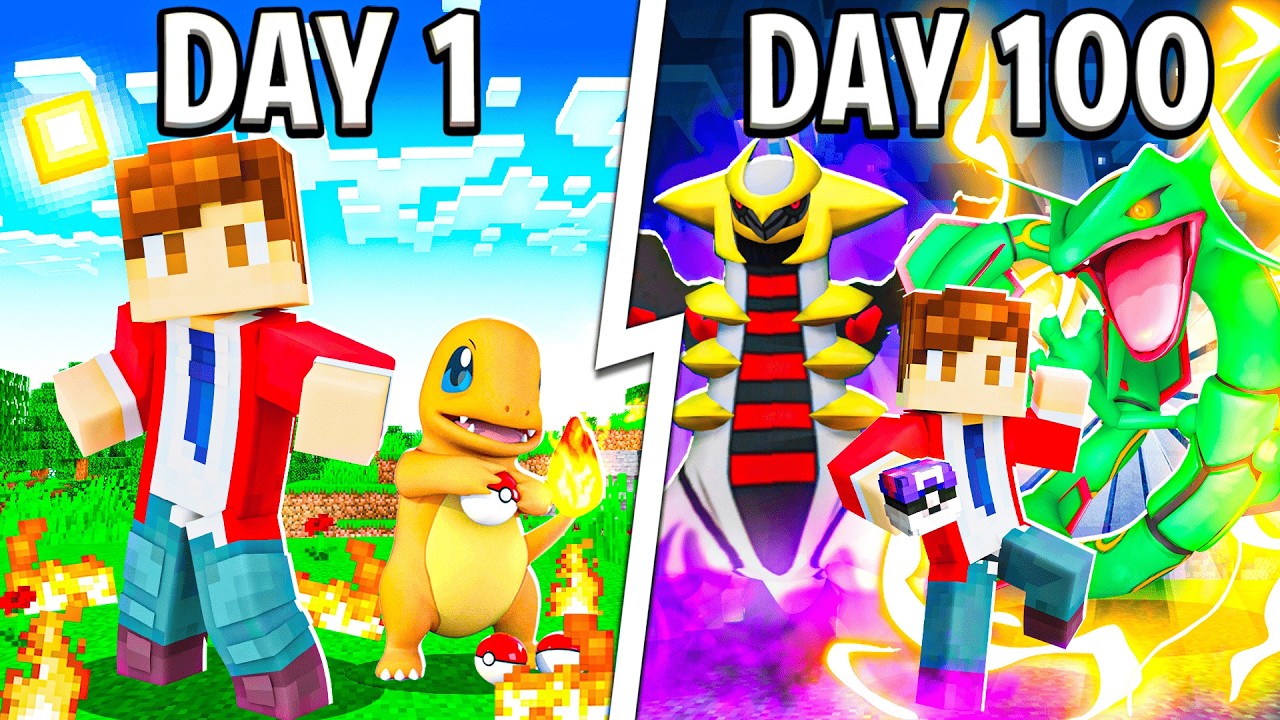 I Spent 100 Days Becoming the CHAMPION in Minecraft Pixelmon! - YouTube