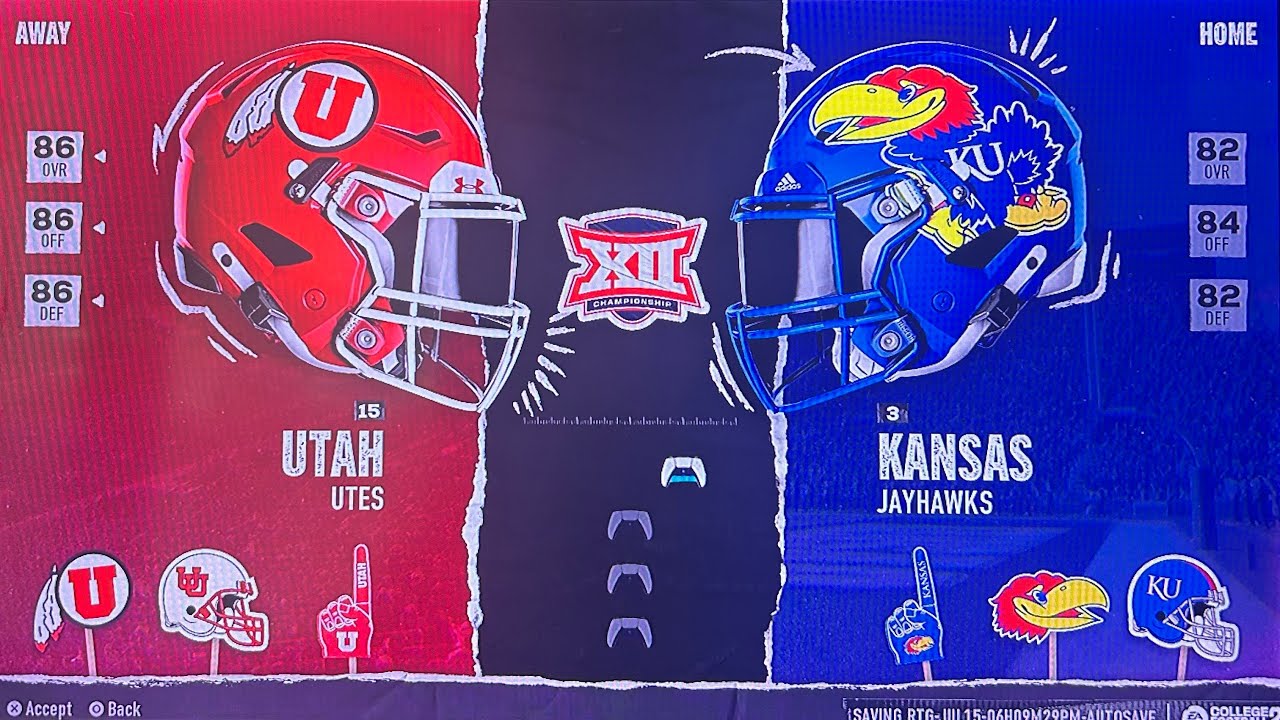 EA SPORTS College Football 25 Utah Utes Vs Kansas Jayhawks Big 12 ...