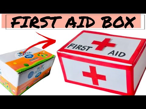 How to make First Aid Box for School Project ⛑️ | DIY First Aid Box | First Aid kit making at home