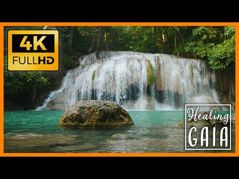 💧🌿 [4K] Sonido de AGUA CAYENDO ▶ Sonidos de CASCADA de AGUA 💧💦 [8 HORAS]