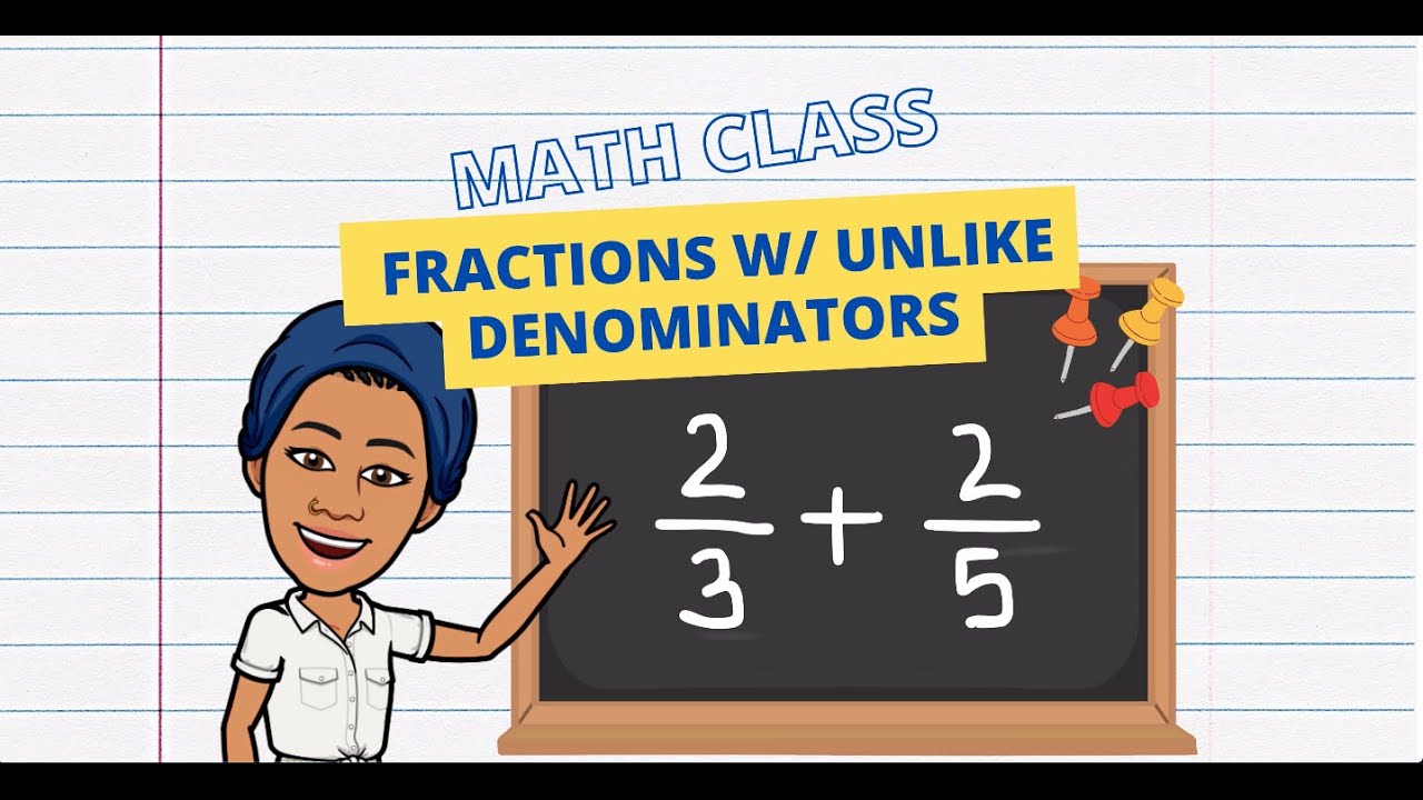 Fractions Unlike Denominator | Ms J Math Class | Least Common Multiple ...