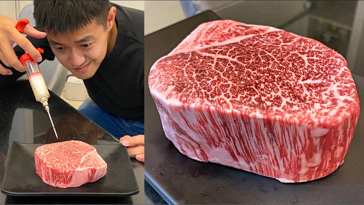 幫和牛打針！『價值500美元』Give beef an injection. Value USD $500 Wagyu. Artificial ...