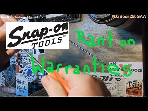 Snap On Warranty Rant #DaBoss250GAW - YouTube