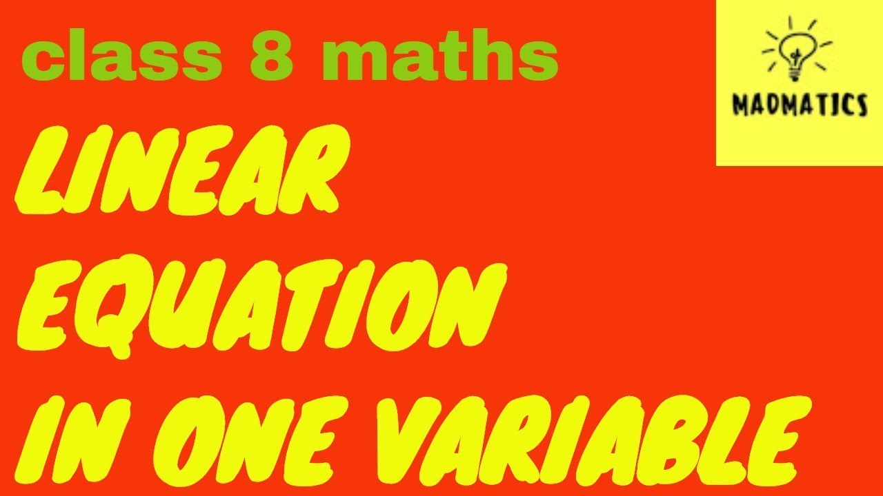 linear equation in one variable|class 8th maths| exercise2.3| NCERT ...