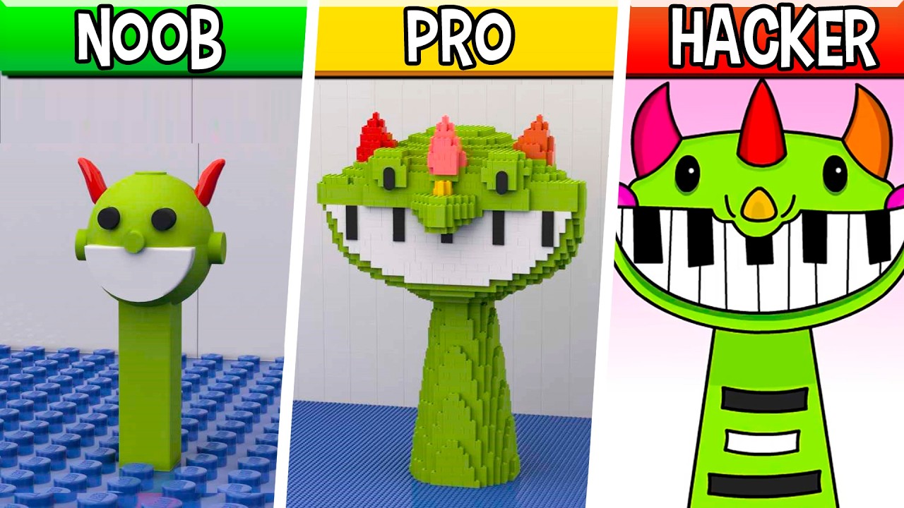 LEGO Pianosaurus Sprunki : Noob, Pro, HACKER! / (Incredibox Sprunki x ...