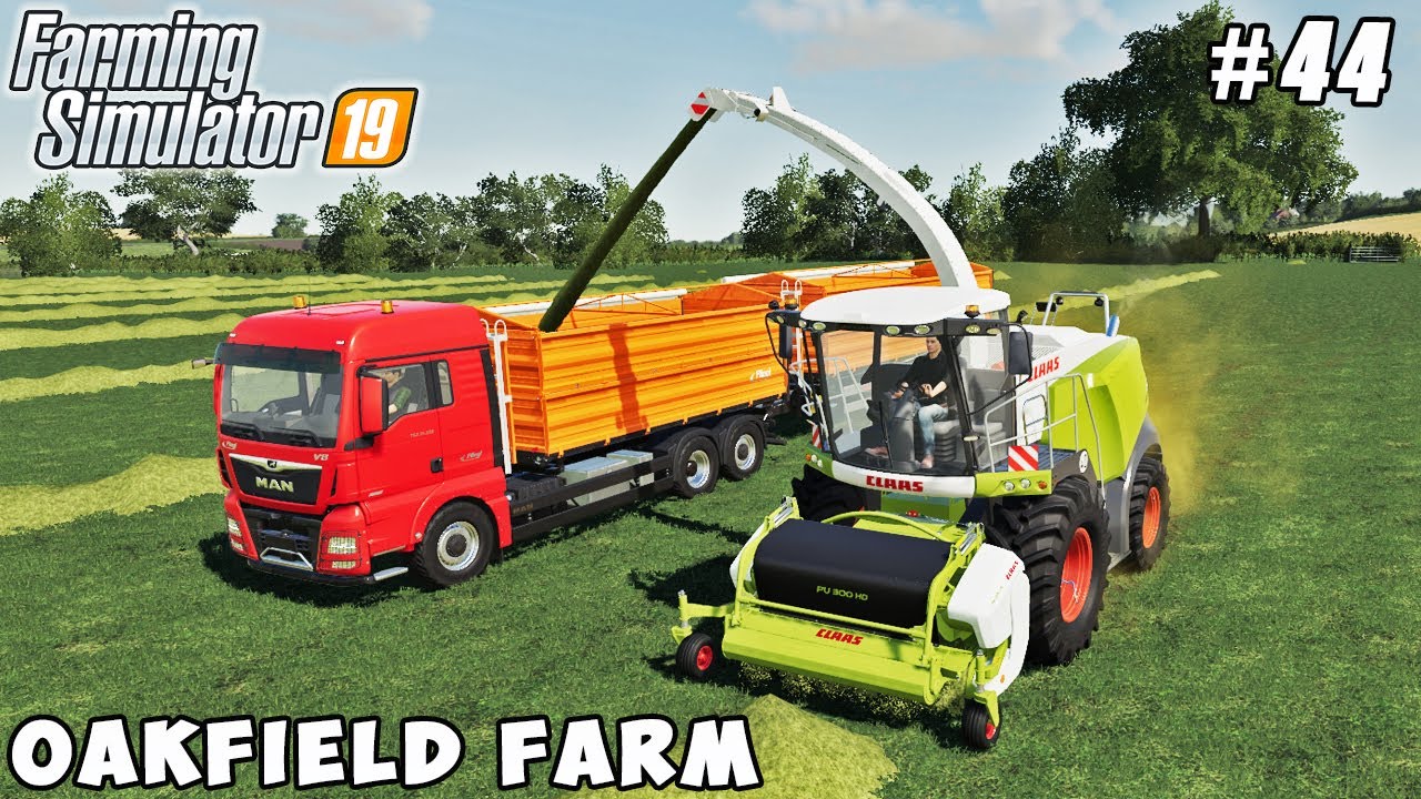 Raking and chopping hay | Farming on Oakfield Farm | Farming simulator ...