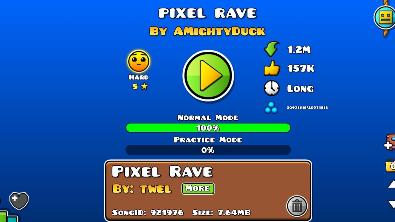 PIXEL RAVE by AMightyDuck 100% (gd modded) - YouTube