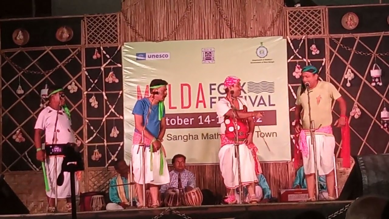 Gambhira performance at Folk Festival Aneek Sangha Field - YouTube