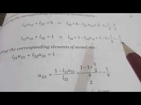 LU decomposition (crout's form ) method - YouTube