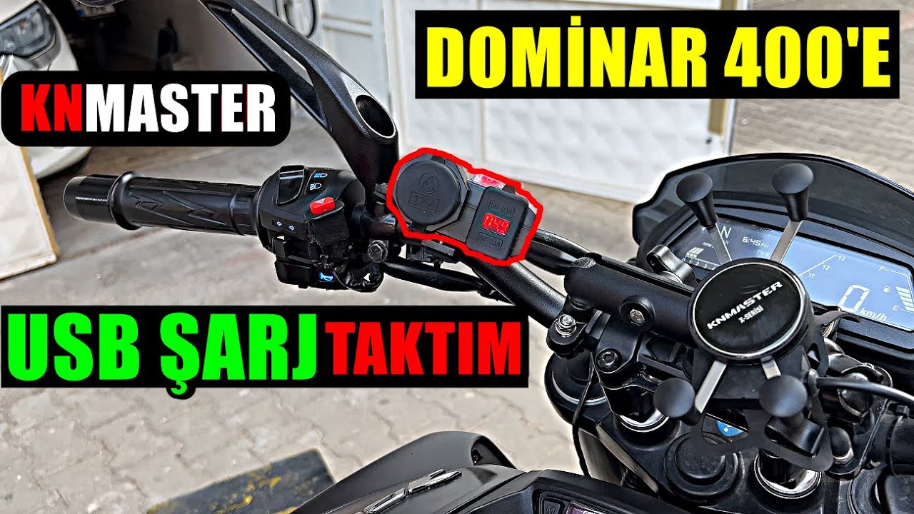 DOMİNAR 400 E USB ŞARJ VE ÇAKMAKLIK SOKETİ TAKTIM | KNMASTER MOTOSİKLET ...
