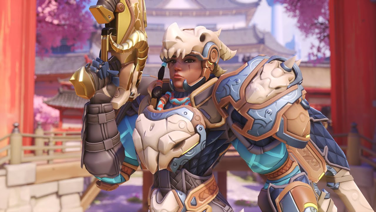 Dragon Hunter Pharah Skin Preview | Gold Weapon - YouTube