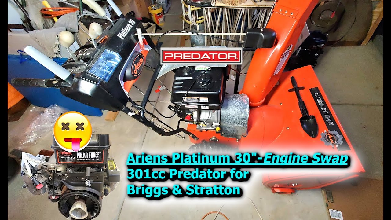 Ariens Platinum 30" Engine Swap with Predator 8HP 301cc from Harbor ...