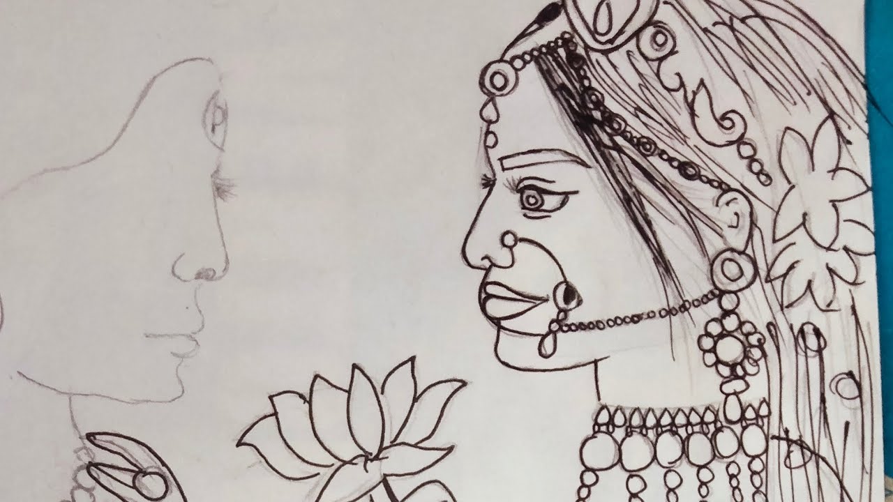 Parvati Mata outline tutorial - YouTube