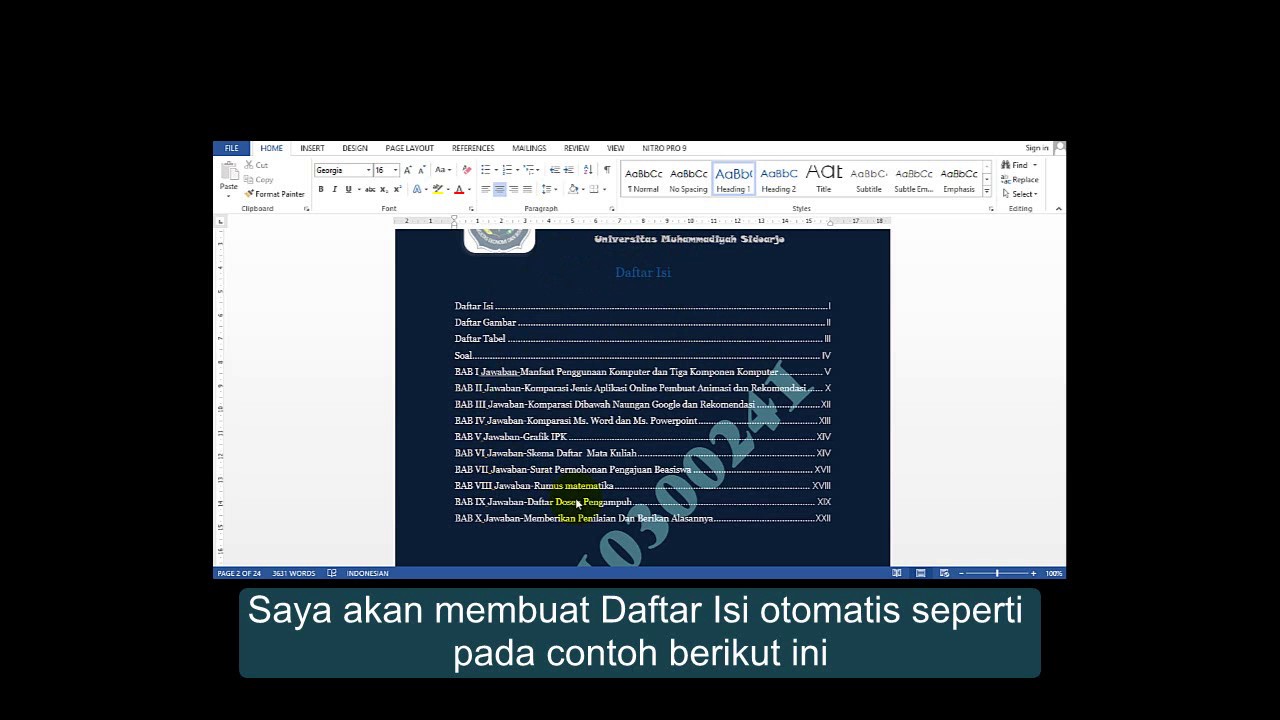 Cara Membuat Daftar Isi, Daftar Gambar,dan Daftar Tabel Otomatis Di Ms ...
