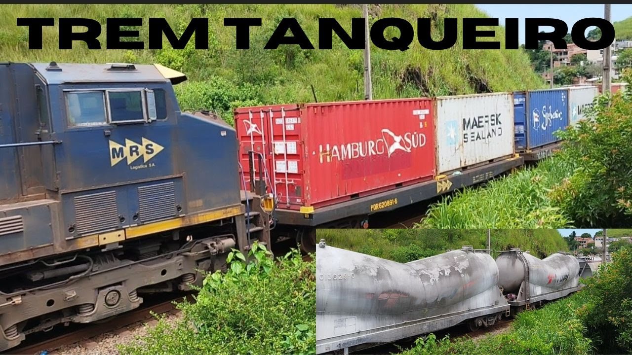 TREM TANQUEIRO CONTÊINER E MINÉRIO DE FERRO MRS - YouTube