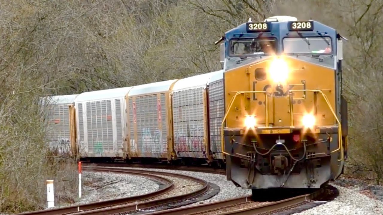CSX 3208, 5309 and Old #43 Autonomous Track Assesment Car Train in West ...