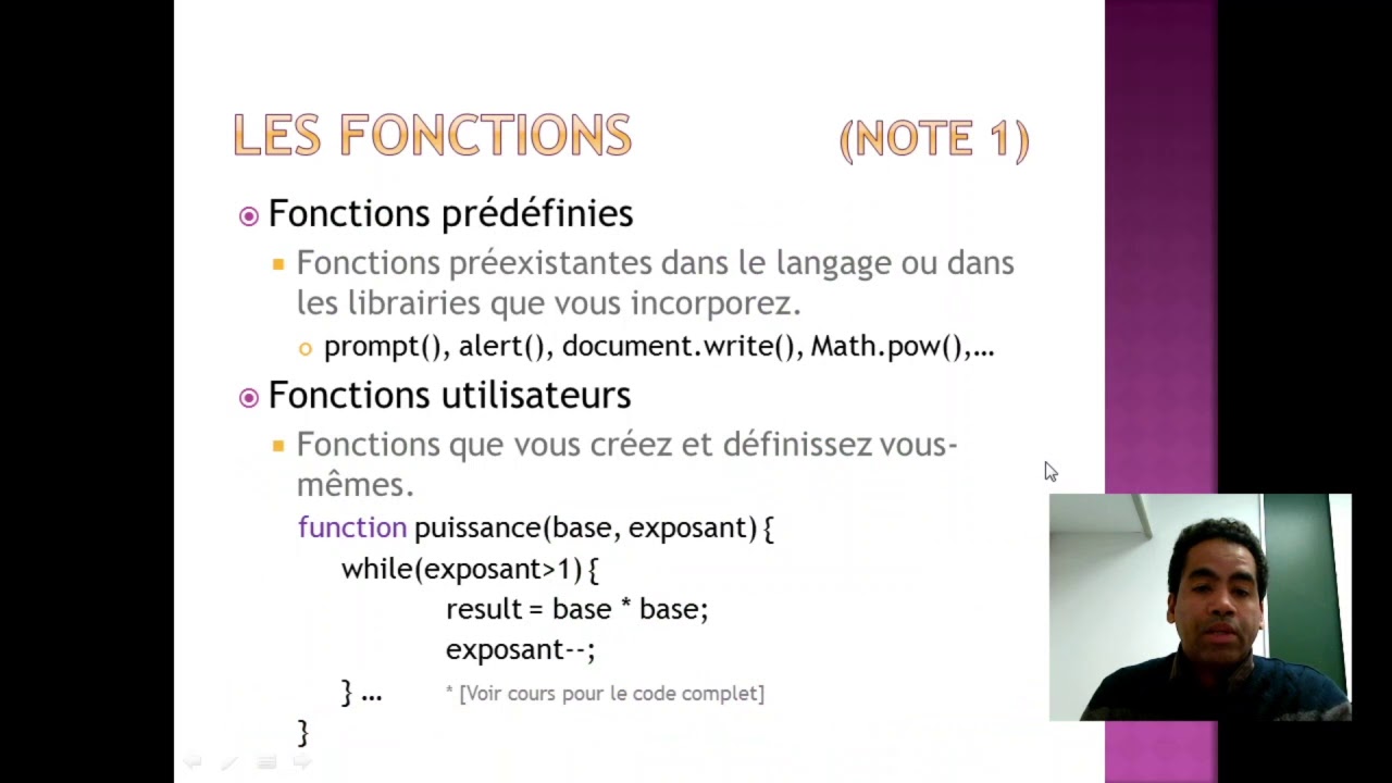 Bases de la programmation Web - Les fonctions - YouTube