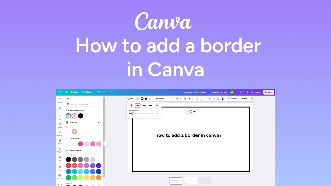 How to add a border in Canva - YouTube