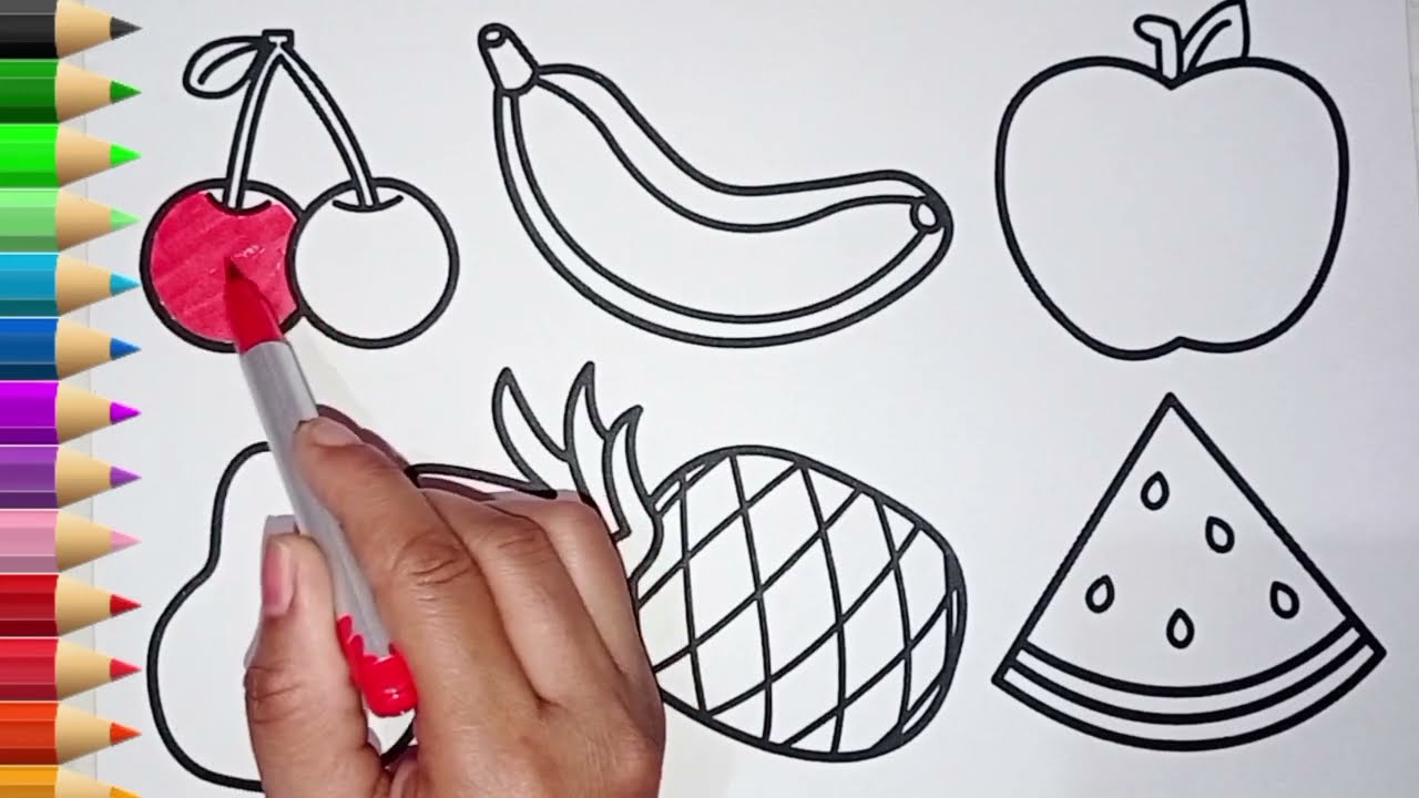 how to draw fruits drawing easy step by step drawing, painting ...