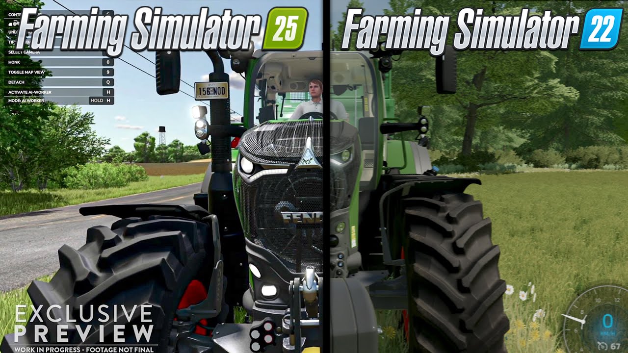 Farming Simulator 25 VS Farming Simulator 22 | Tractors and gameplay ...