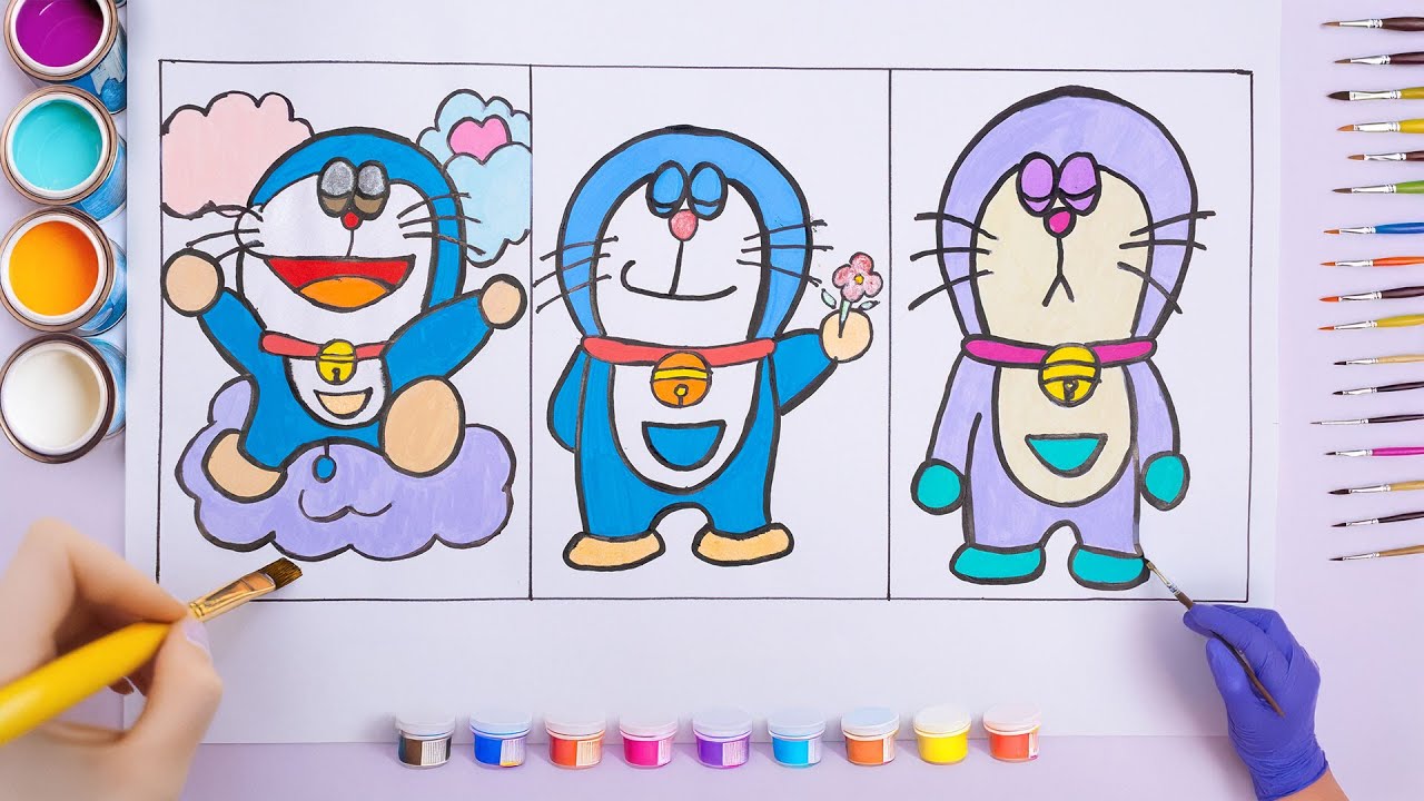 How to Draw Doraemon with 3 Emotions + Fun Action Effects! | Fairy Pen ...