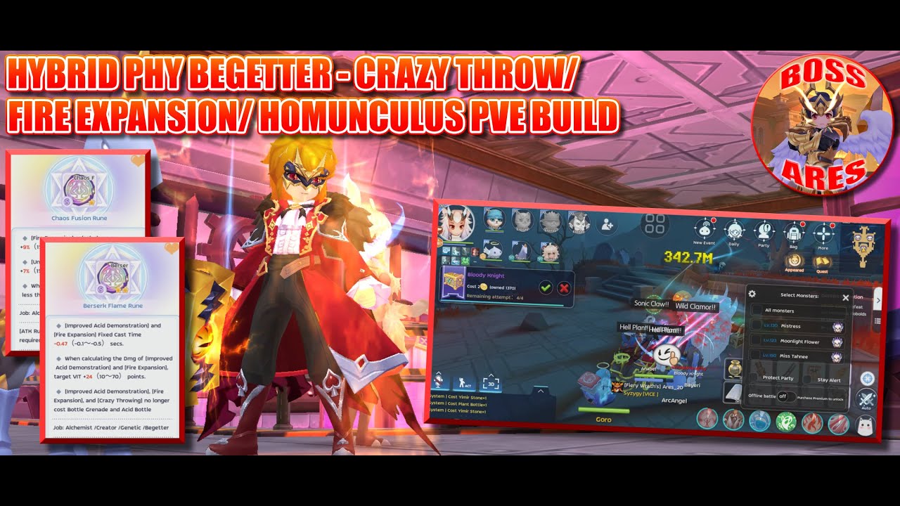 Ragnarok M Eternal Love | Hybrid Phy Begetter Crazy Throw/ Fire ...