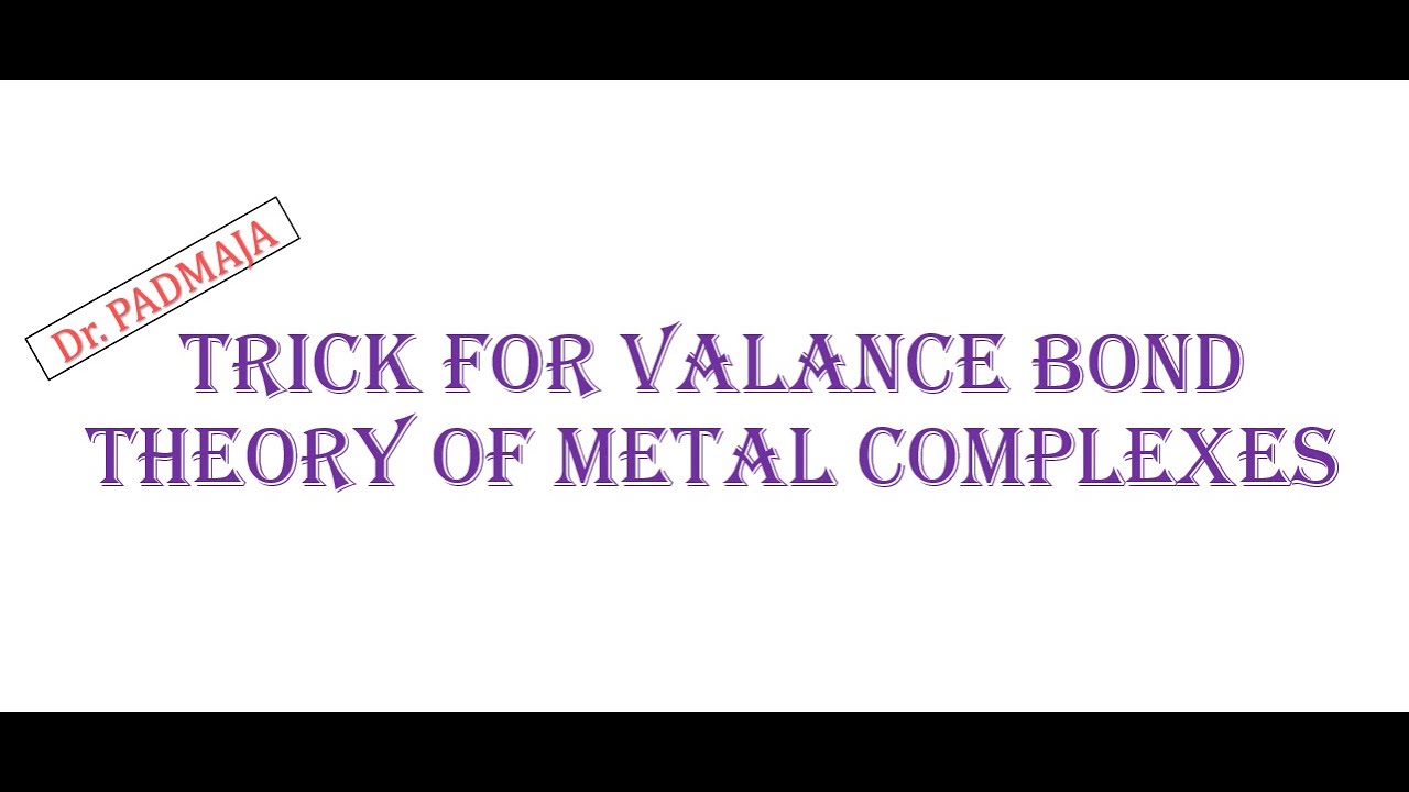 VBT of complexes in three steps // Trick for Valance bond theory of ...