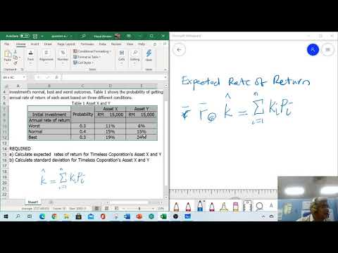 Risk and Return Expected Return Standard Deviation Exercise using ...