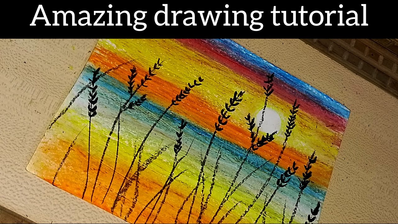 Beautiful scenery drawing tutorial for beginners | amazing drawing ...